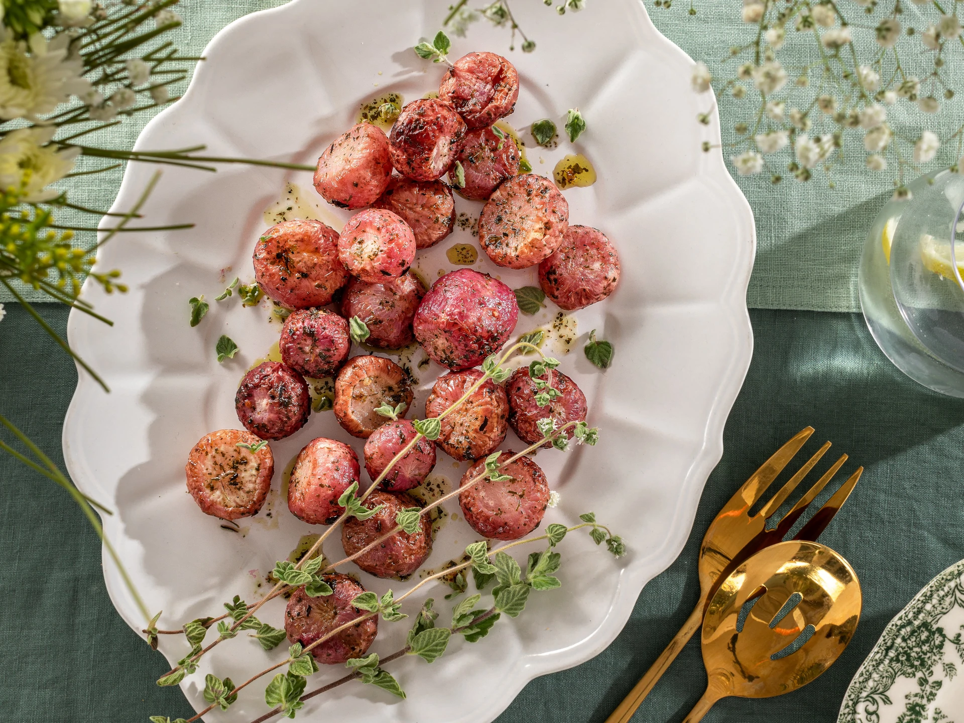 Smashed Garlic Radishes - Kosher.com