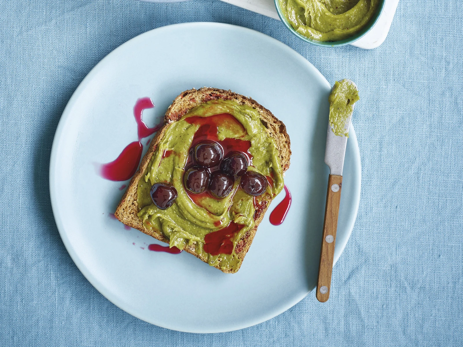 White Chocolate and Pistachio Paste with Amarena Cherries on Toast ...