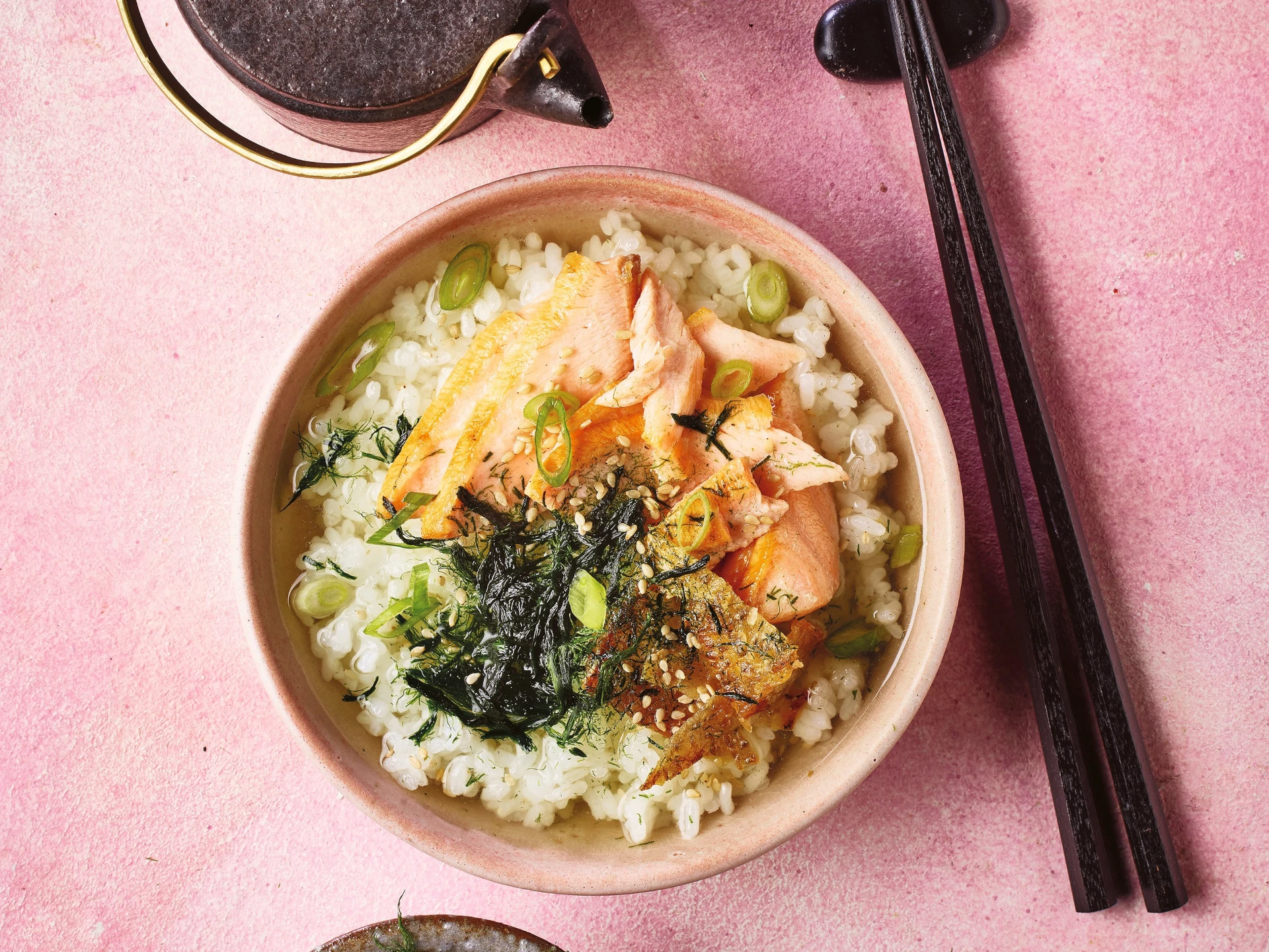 Salmon with Green Tea Chazuke - Kosher.com